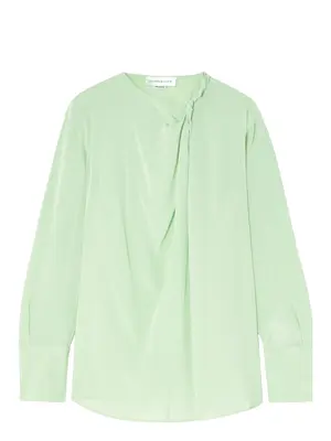 VICTORIA BECKHAM Victoria Beckham Twisted Wrap-effect Silk-crepe Blouse