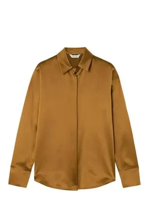 Max Mara Mazurca Silk-satin Shirt - Brown