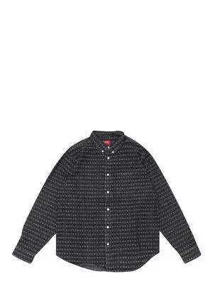 Supreme Jacquard Logos Denim Shirt - Black