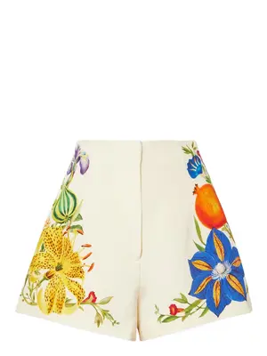 ALEMAIS Flores Floral High-rise Shorts - Multicoloured