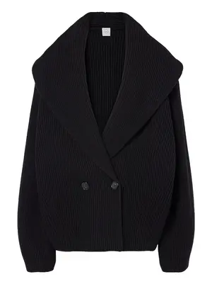 TOTEME Wool-blend Buttoned Cardigan - Black