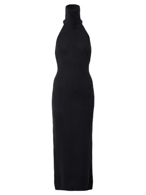 Magda Butrym Halterneck Mohair-blend Maxi Dress - Black