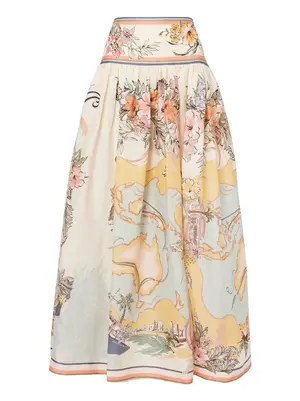 Zimmermann Tallow Printed Maxi Skirt - Multicoloured