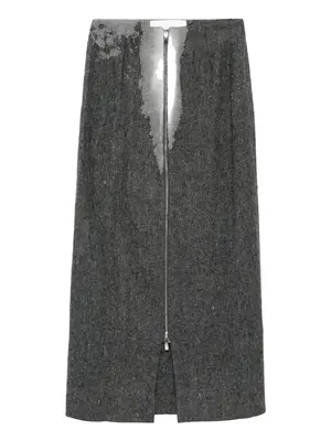 CONNER IVES Reconstituted Military Blanket Skirt - Grey