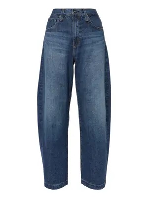 Ag High-rise Barrel-leg Jeans - Blue