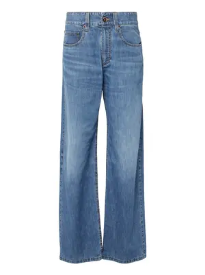 Brunello Cucinelli Mid-rise Straight Leg Jeans - Blue