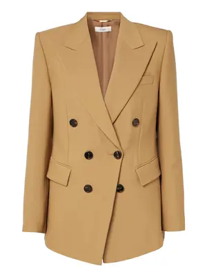 Chloé Wool Grain De Poudre Blazer - Brown
