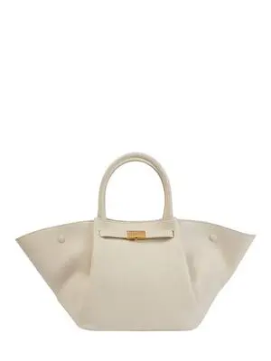 DEMELLIER Midi New York Leather Tote Bag - White