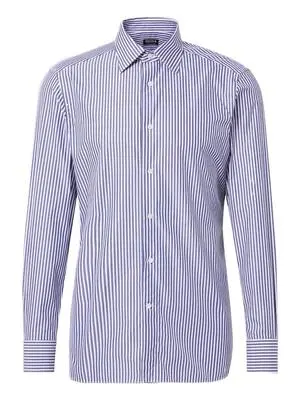 Zegna Striped Cotton Shirt - Blue
