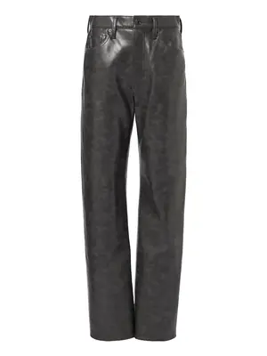AGOLDE Kelly High-rise Straight Leather Pants - Black