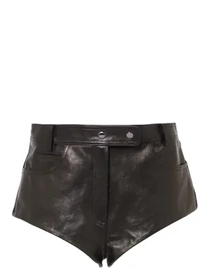 Magda Butrym High-rise Leather Shorts - Black