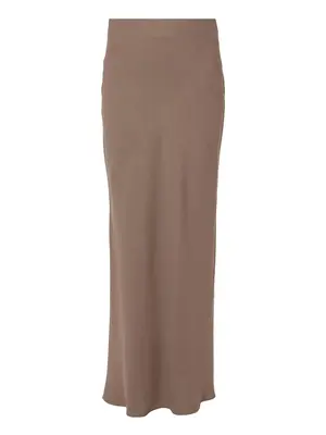 Brunello Cucinelli Brunello Cucinelli High-Rise Twill Maxi Skirt Brown