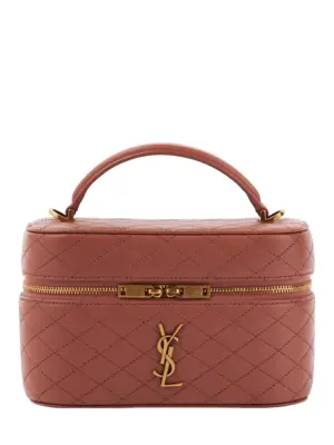 Saint Laurent Gaby Quilted Leather Vanity Bag - Pink