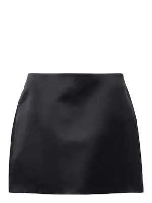 LISA YANG Silk Satin Mini Skirt - Blue