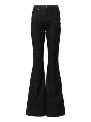 SELF-PORTRAIT High-rise Flared Jeans - Black