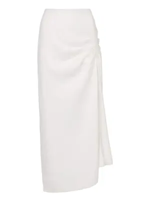 Sir The Label SIR. Dorian Ruched Maxi Skirt White