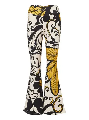 La DoubleJ Meditation Printed Fleece Flared Pants - Multicoloured