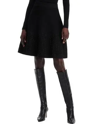 T Tahari Pull On Flare Skirt - Black