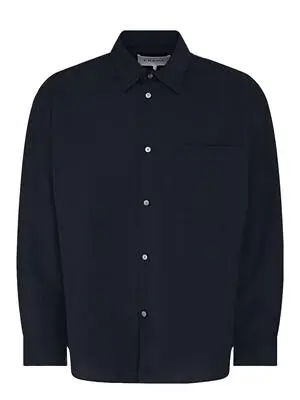 FRAME Wool And Mohairblend Shirt - Midnight Blue