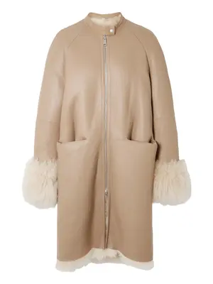 TOTEME Avalan Reversible Shearling Longline Coat - Brown