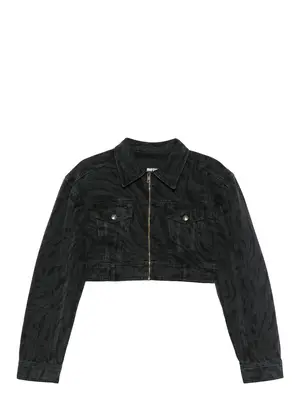 Remain Birger Christensen Zebra-print Denim Jacket - Black