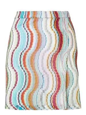 Missoni Missoni Lamé Wave-Motif Mini Skirt Blue