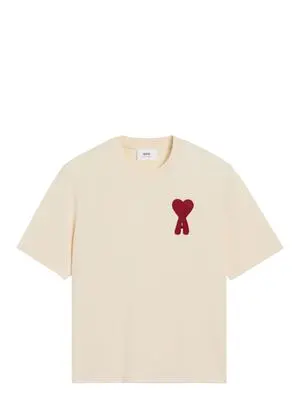 Ami De Coeur-patch Cotton T-shirt - White