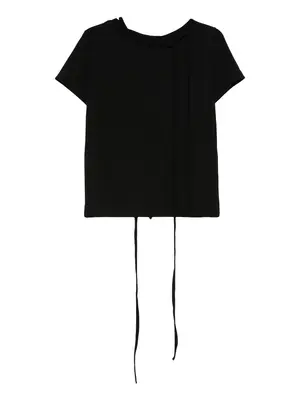 Yohji Yamamoto Tie-detailed T-shirt - Black