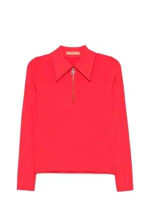 REJINA PYO Jasmine Polo Top - Red