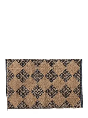 PUEBCO Tile Patterned Jute Mat - Navy