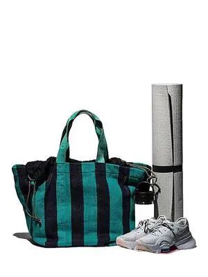 PUEBCO Striped Rug Tote - Blue Pattern/motif