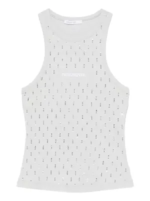 Patrizia Pepe Logo Tank Top - Silver