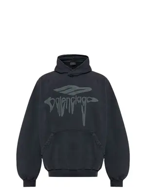 Balenciaga 3d Liquified Hoodie - Black