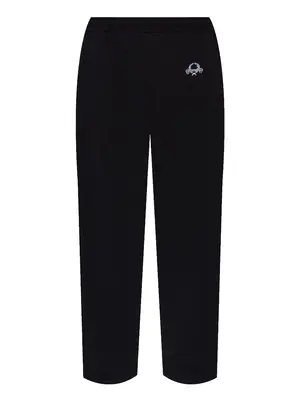 Moschino Logo-embroidered Trousers - Black