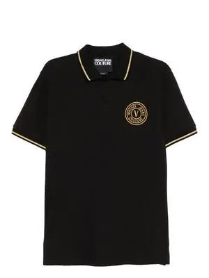 Versace Logo-embroidered Polo Shirt - Black