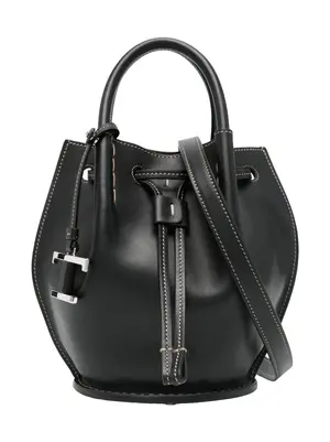 TOD'S Mini Logo-charm Bucket Bag - Black