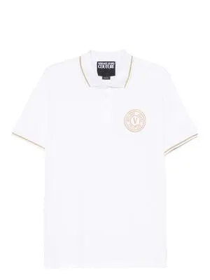 Versace Logo-embroidered Polo Shirt - White