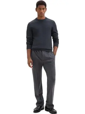 Theory Theory Relaxed Drawstring Wool-Blend Knit Pants Dark Ash Melange