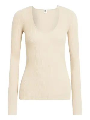 BY MALENE BIRGER Rinah Ribbed Sweater - Beige