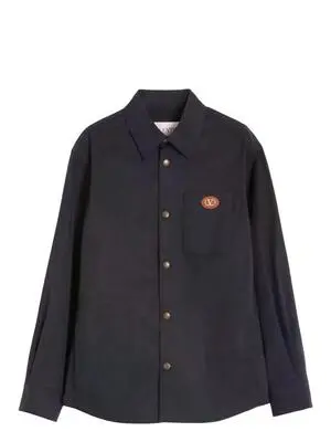 Valentino Garavani Oversize Vlogo Patch Nylon Shirt Jacket - Blue