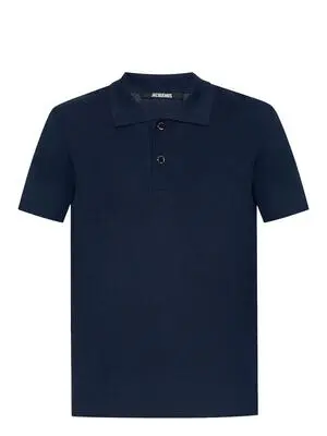 Jacquemus Logo-jacquard Polo Shirt - Blue