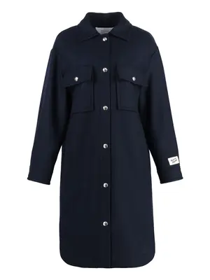 Maison Kitsuné Wool Coat - Blue