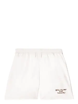 Off-White Embroidered Poplin Shorts - White