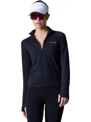 COZY ZERO Tech Merino Half Zip Long Sleeve Base Layer - Black