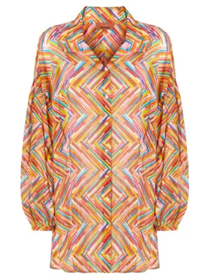 Missoni Printed Shirt Dress - Orange