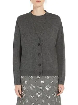 Max Mara Decano Wool & Cashmere Cardigan - Medium Grey