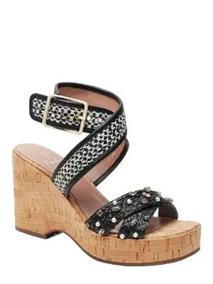 Linea Paolo Linea Paolo Varena Platform Wedge Sandal Black