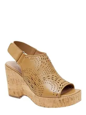 Linea Paolo Viviana Platform Wedge Sandal - Camel