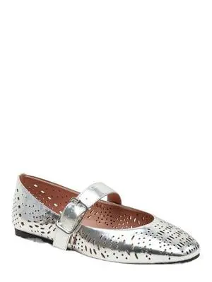 Linea Paolo Miller Mary Jane Flat - Silver