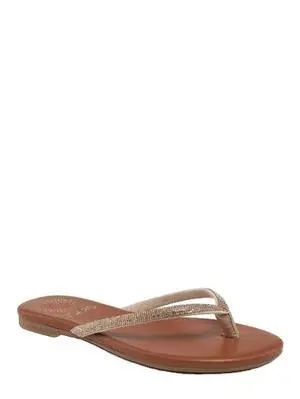 GRACE FOOTWEAR Embellished Flip-flop Sandals - Tan